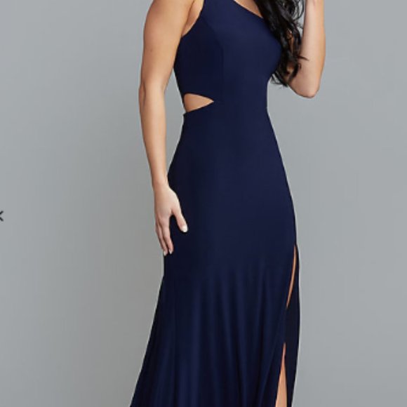 Jump | Dresses | Oneshoulder Long Navy Blue Prom Dress By Jump Size 4 ...